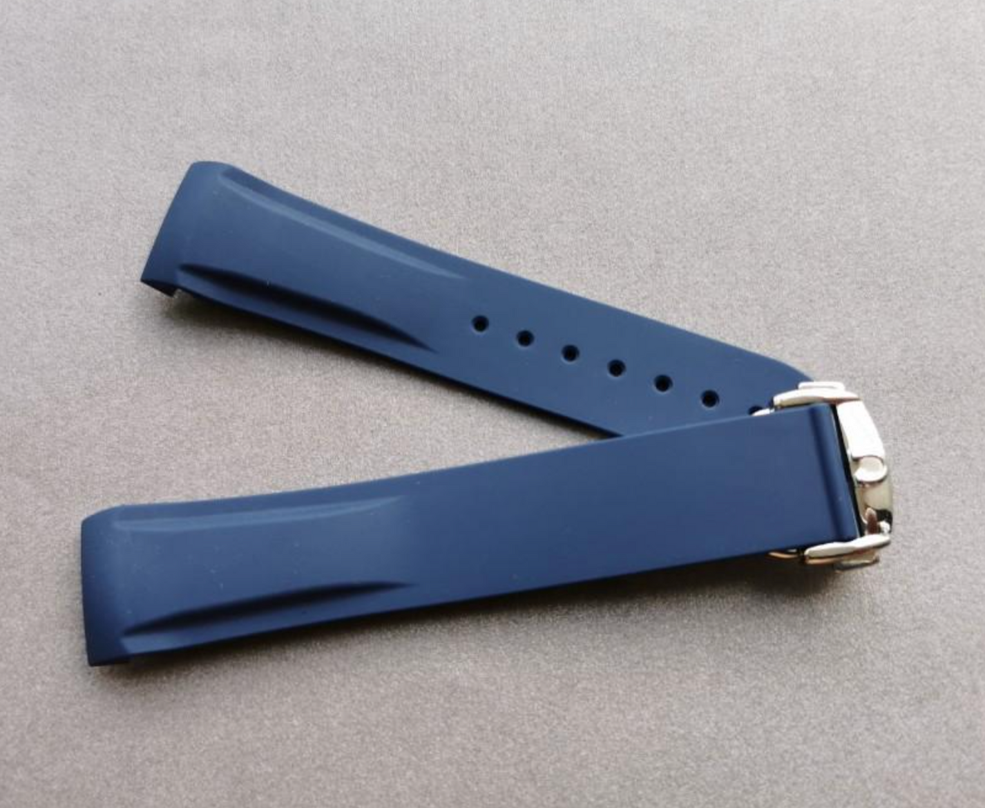 20MM/22mm Blue Omega Rubber Band For Speedmaster & Seamaster Strap ...