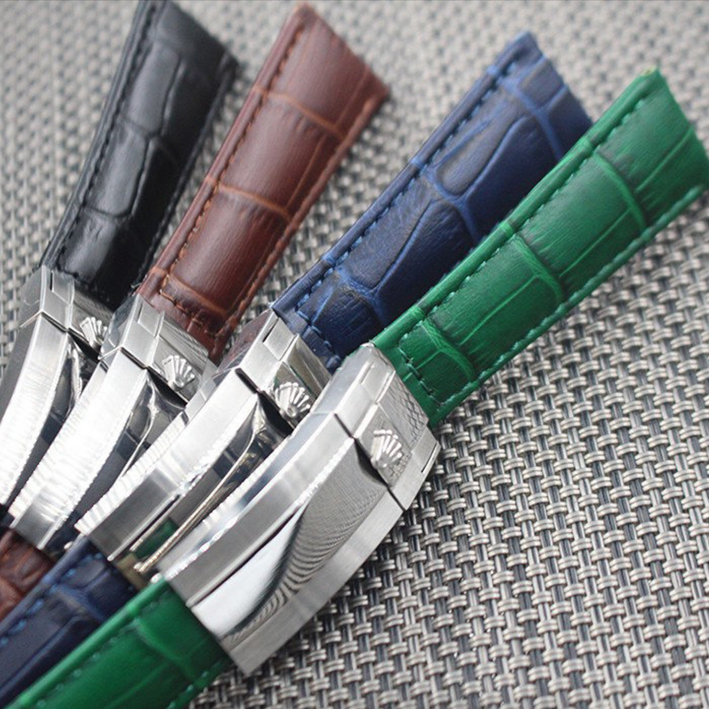 20mm Leather Strap For Rolex Crocodile Grained Strap, Band For Rolex ...